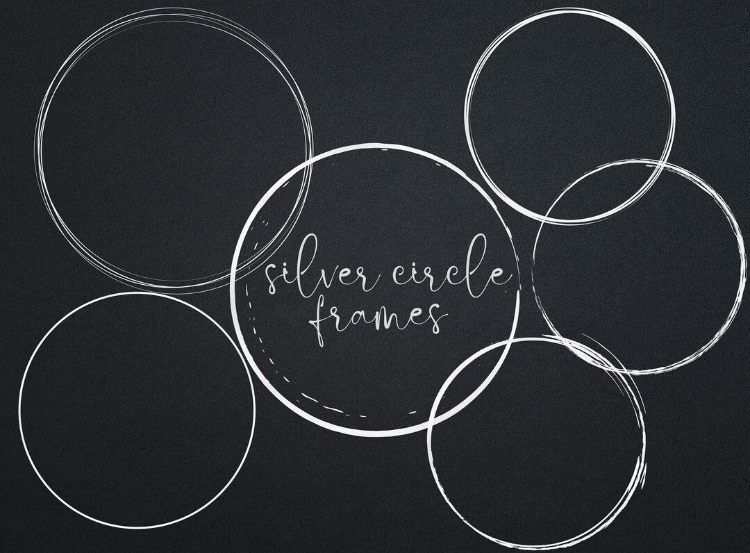 Silver Foil Circle Frames, Frame Clipart, Round Metallic Circle ...
