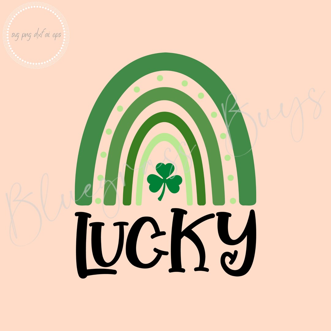 Lucky Rainbow SVG, St. Patrick's Day Png, Boho Rainbow, Lucky Shamrock ...