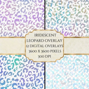 Iridescent Leopard Print Overlay, Animal Print Overlay, Iridescent PNG ...