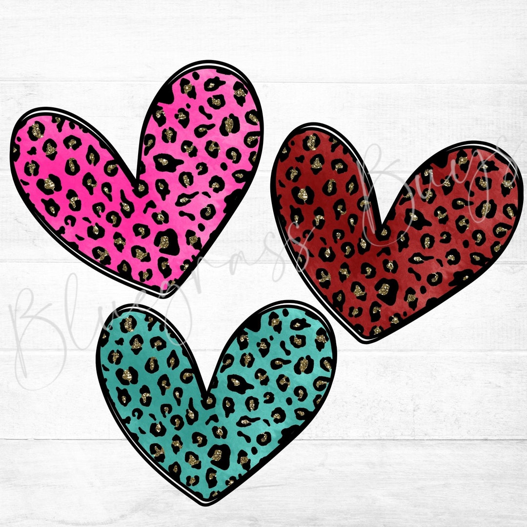 Leopard Hearts PNG Valentine Hearts PNG Cheetah Print Heart - Etsy
