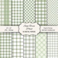 Olive Green Check Pattern: Seamless Digital Paper for Rustic Crafts ...