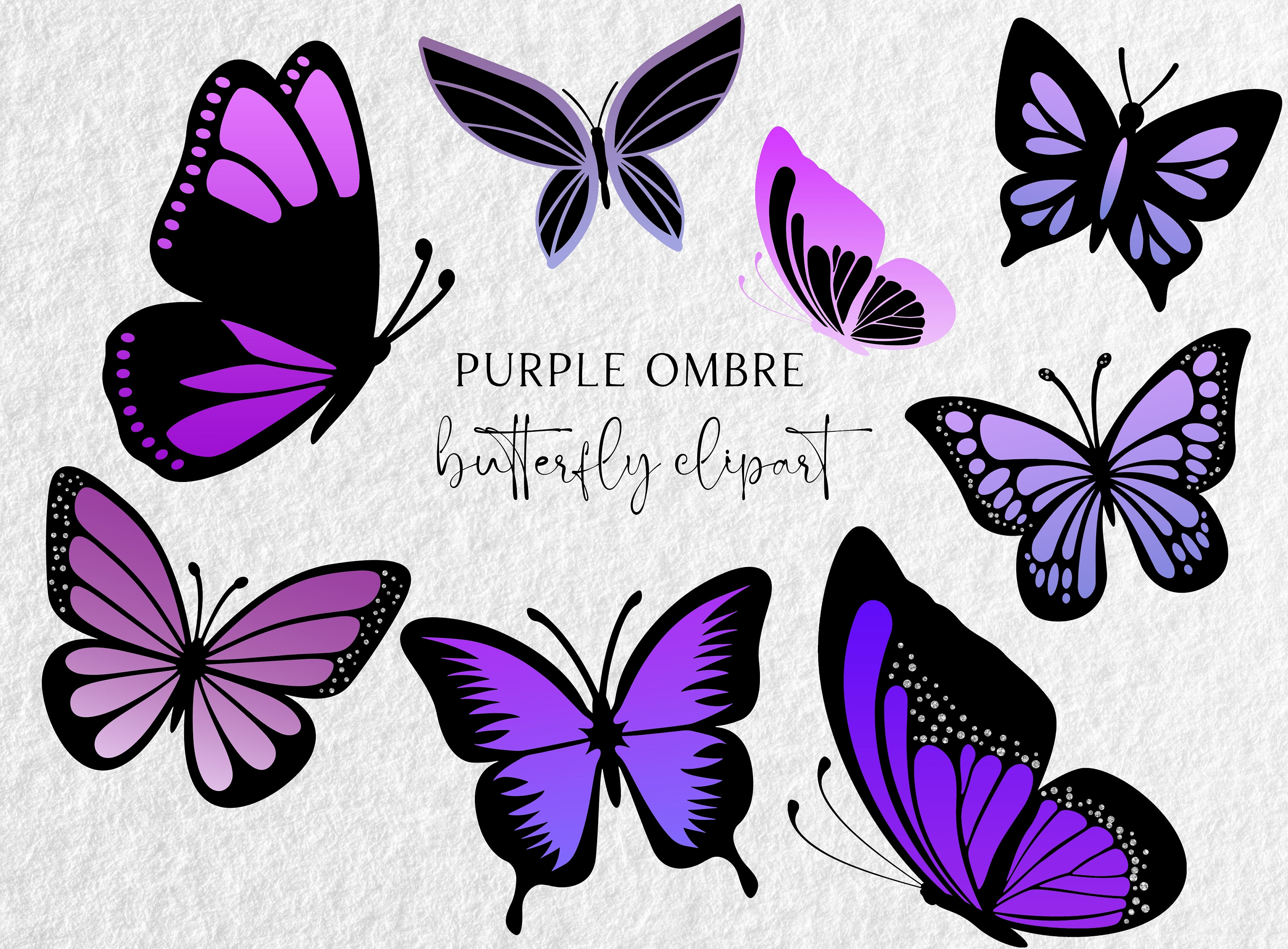 Purple Butterfly Png, Butterfly Clipart - Etsy