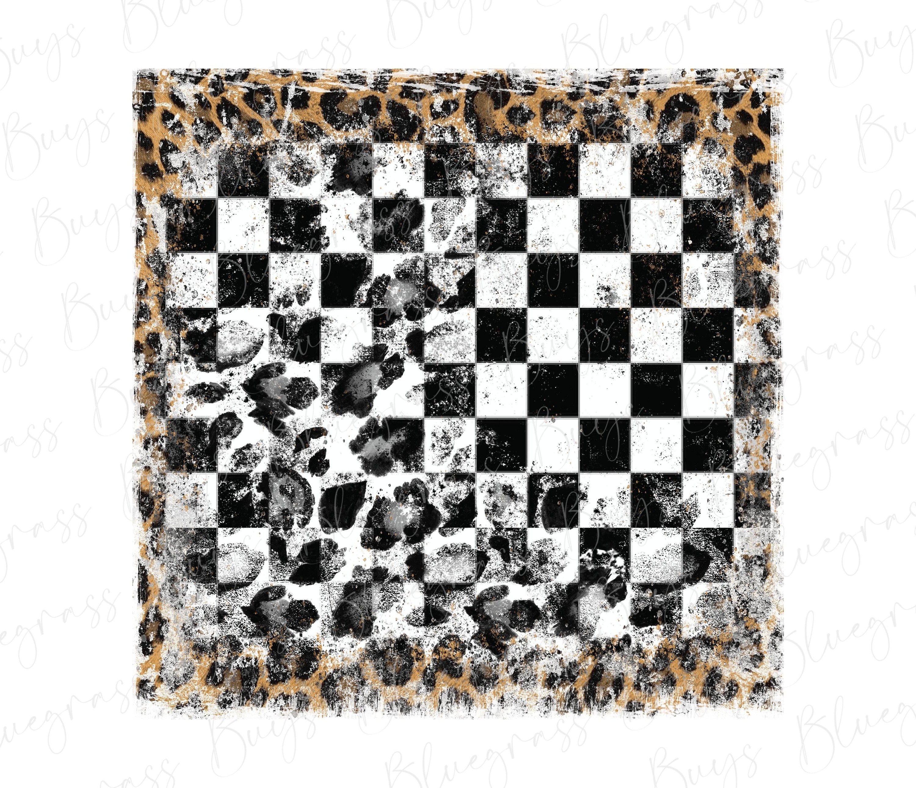 Checkered and Leopard Background PNG, Distressed Race Flag Backsplash ...