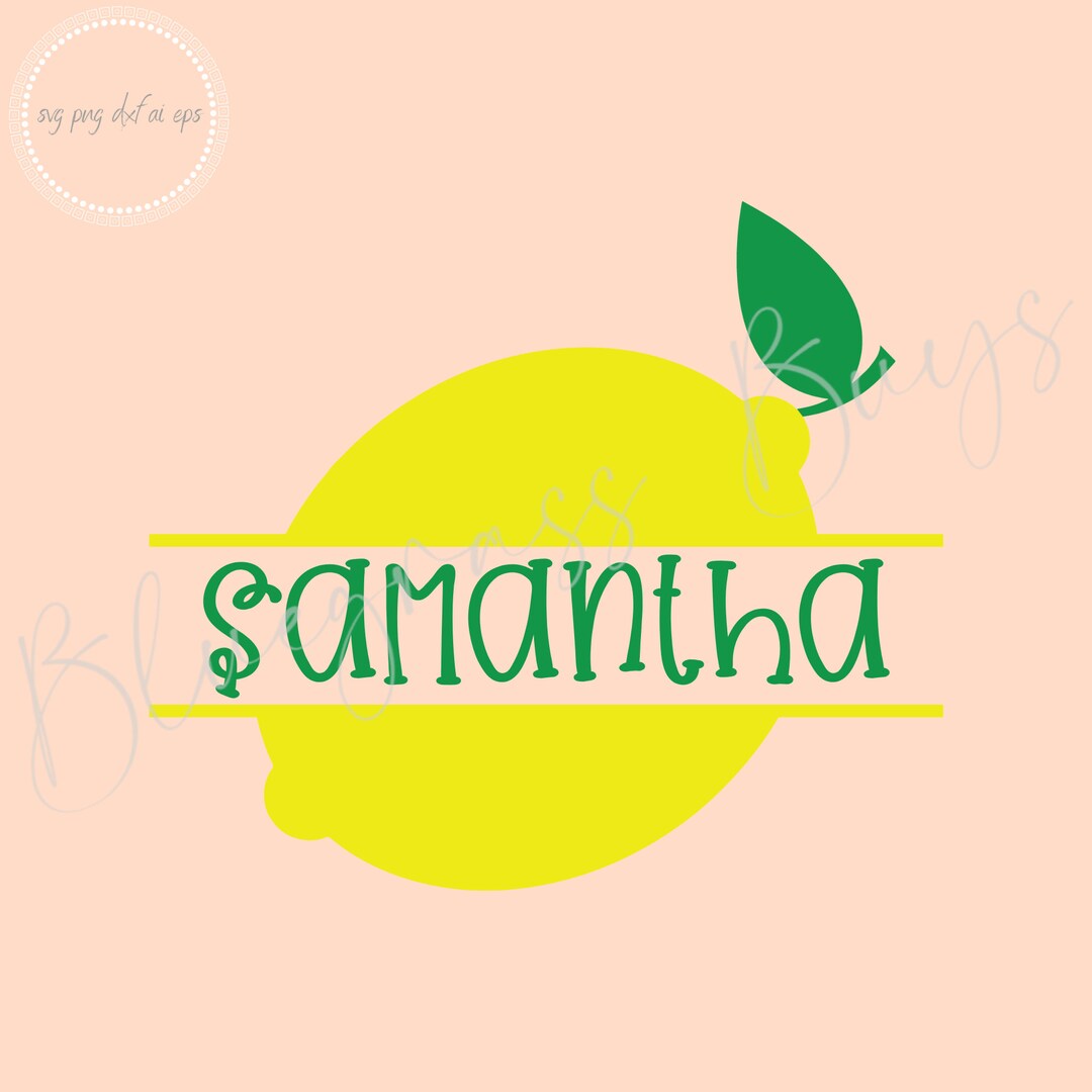 Lemon Monogram SVG, Lemon Name Frame SVG, Fruit Clipart, Digital ...