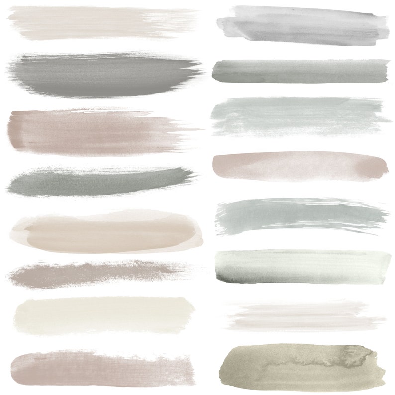 Earth Tones Watercolor Brush Strokes Watercolor Clipart - Etsy