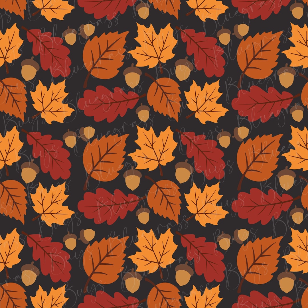 Autumn Leaves Seamless Pattern, Fall Background, Autumn Digital Paper ...