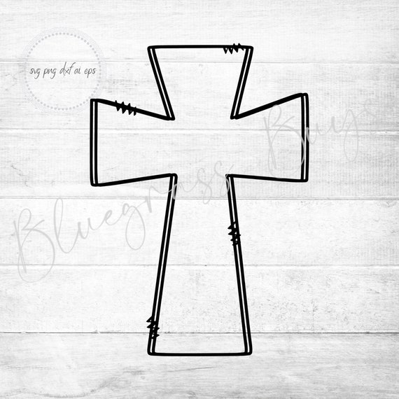 Doodle Cross SVG Hand Drawn Cross Digital Download - Etsy