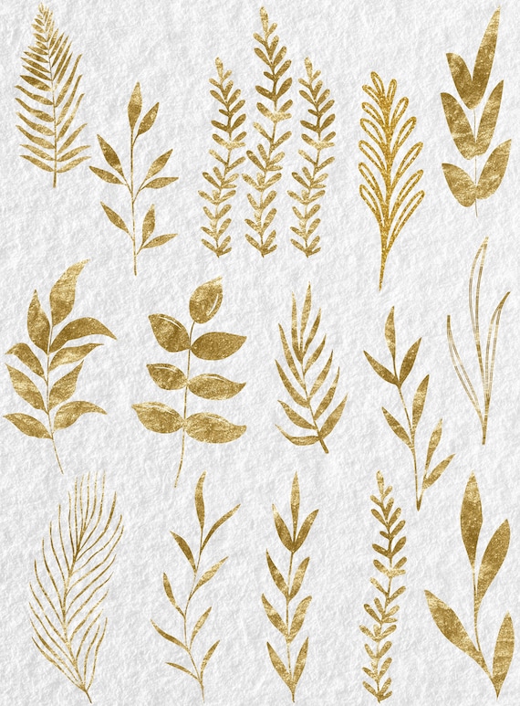 Craft Supplies & Tools Papercraft Gold Leaves PNG Leaf Clipart Gold ...