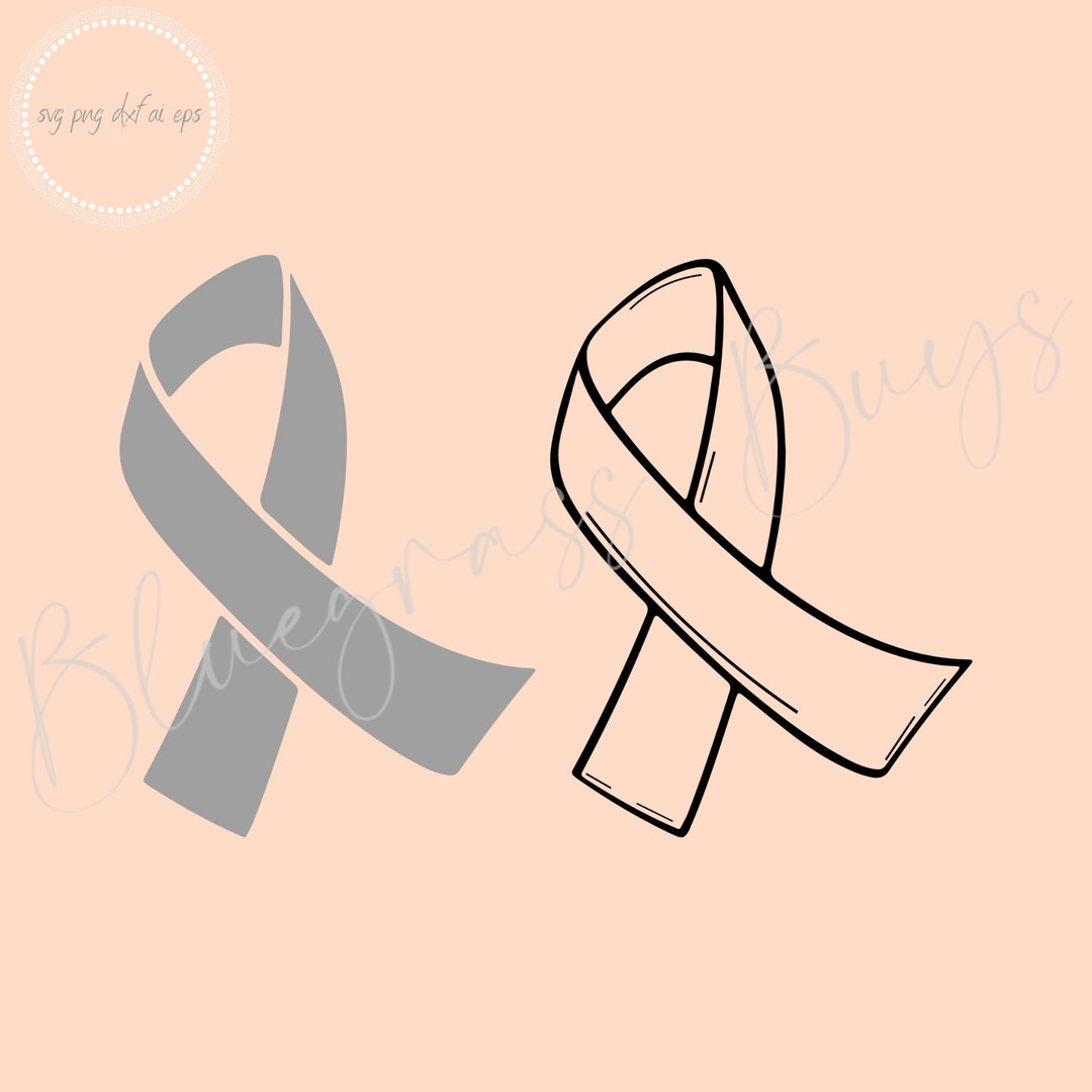 Cancer Ribbon SVG, Ribbon Outline SVG, Awareness Ribbon SVG, Digital ...