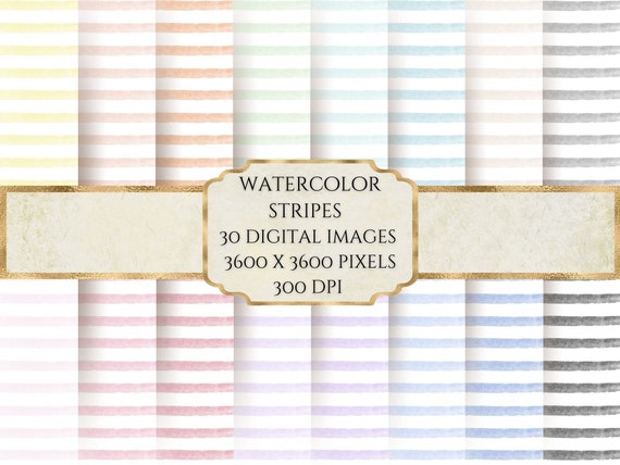 Watercolor Stripes Digital Paper Watercolor Texture - Etsy