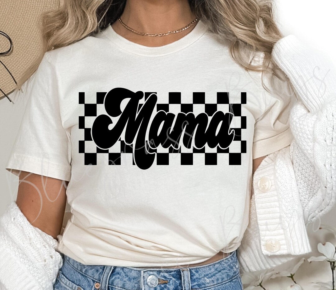 SVG Retro Checkered Mama, Mama Checkered, Mama Shirt Design, Retro Mama ...
