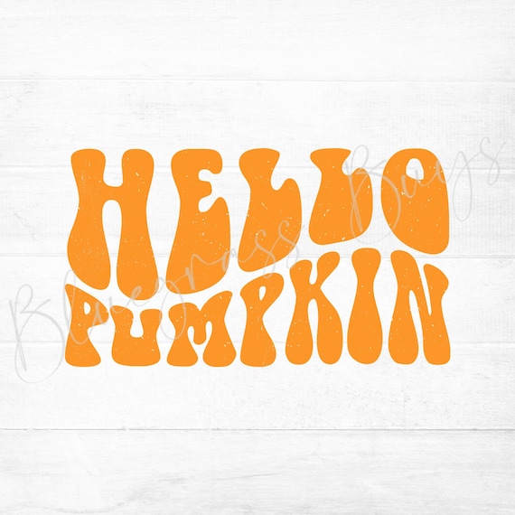 Hello Pumpkin PNG Retro Halloween Sublimation Design - Etsy
