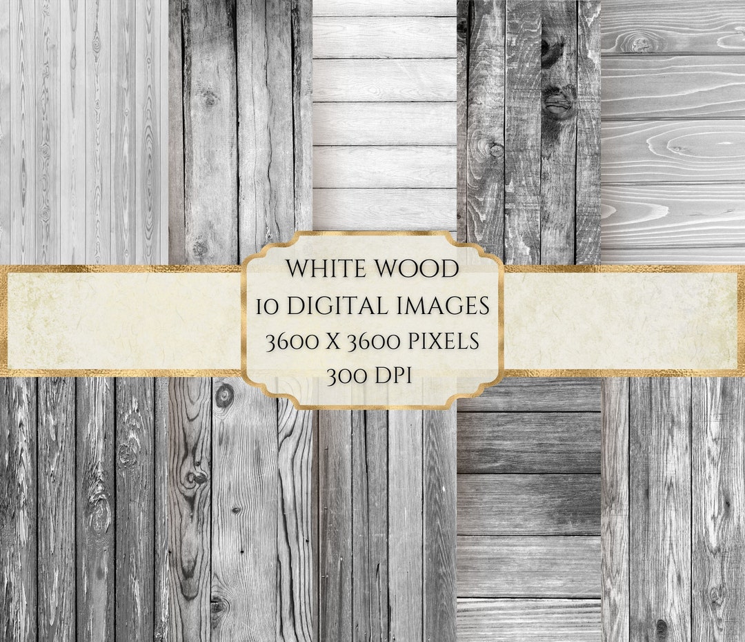 White Wood Digital Paper, Rustic Wood Texture, Printable Scrapbook ...