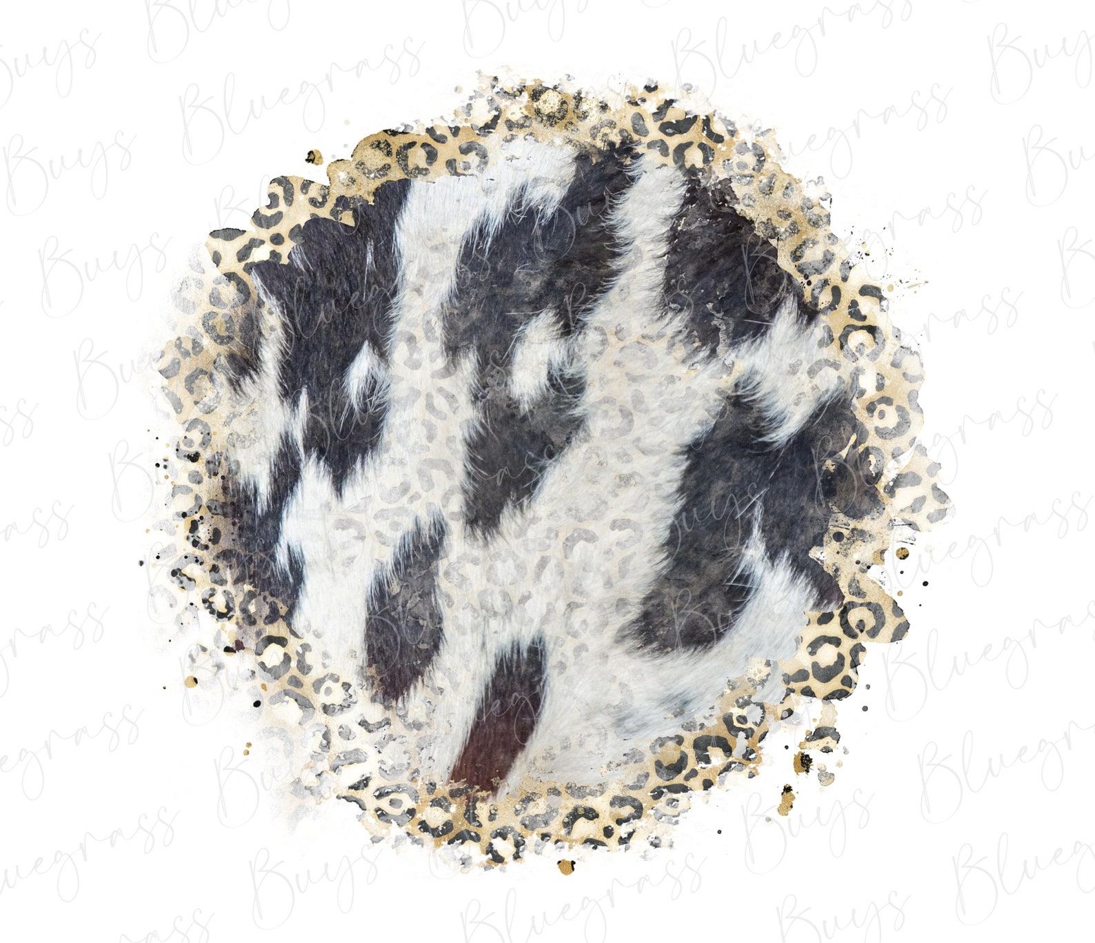 Leopard and Cowhide Background PNG, Distressed Cow Print Background ...