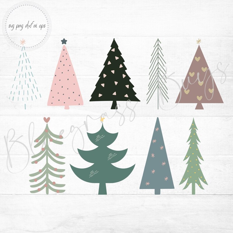 Boho Christmas Tree SVG Holiday Cut File Boho Clipart SVG - Etsy