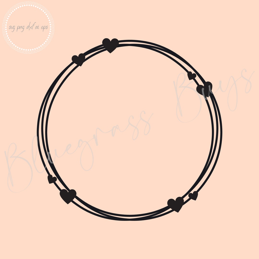 Heart Frame SVG, Circle Heart Frame Png, Geometric Frame SVG, Frame ...