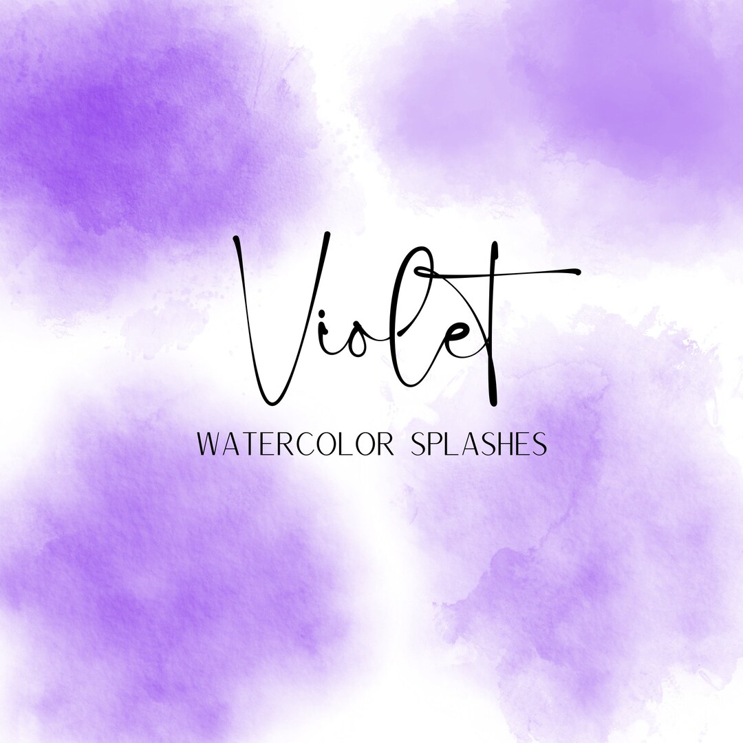 Violet Watercolor Splashes - Watercolor Clipart - Watercolor Paint ...