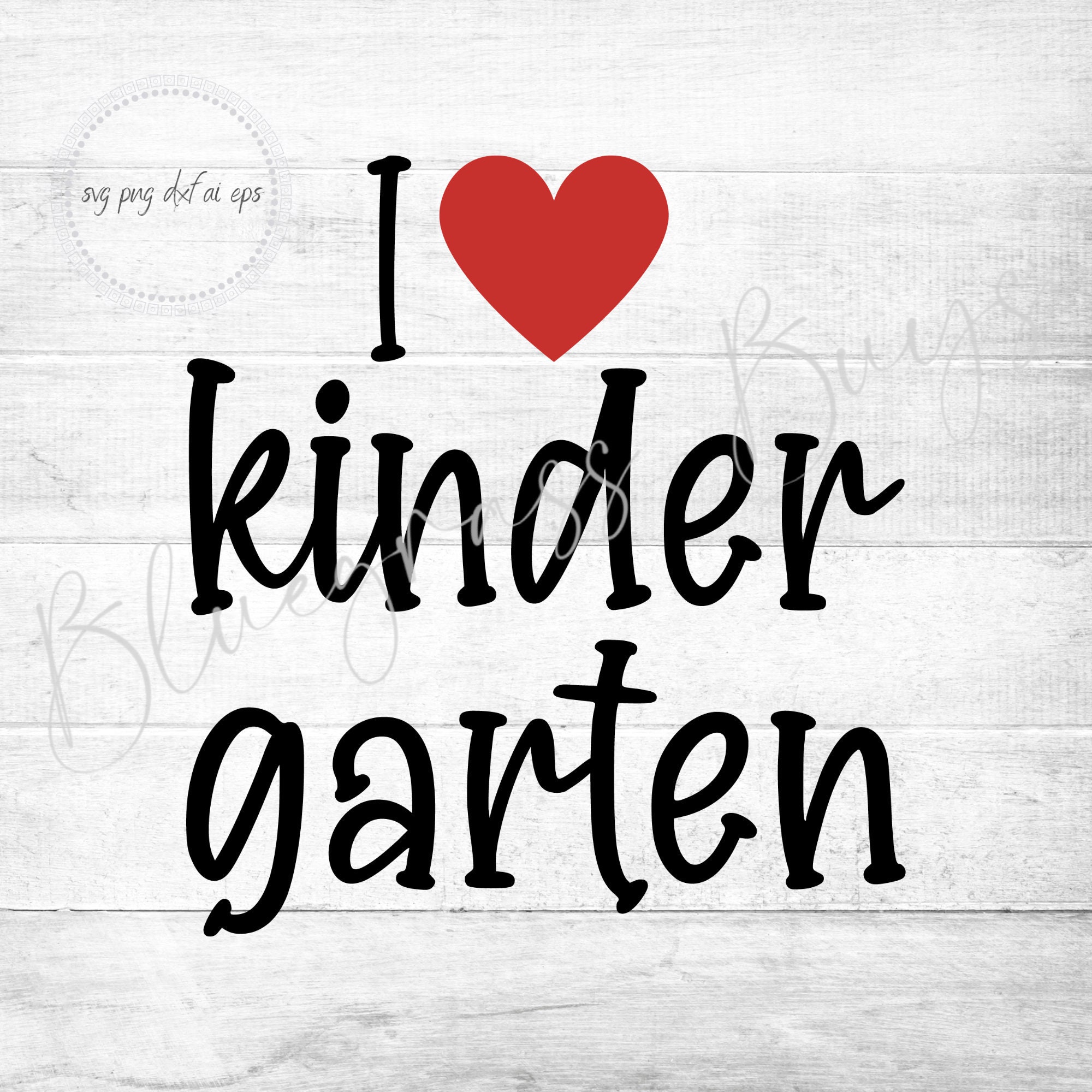 I Love Kindergarten SVG Back to School SVG School Clipart - Etsy UK