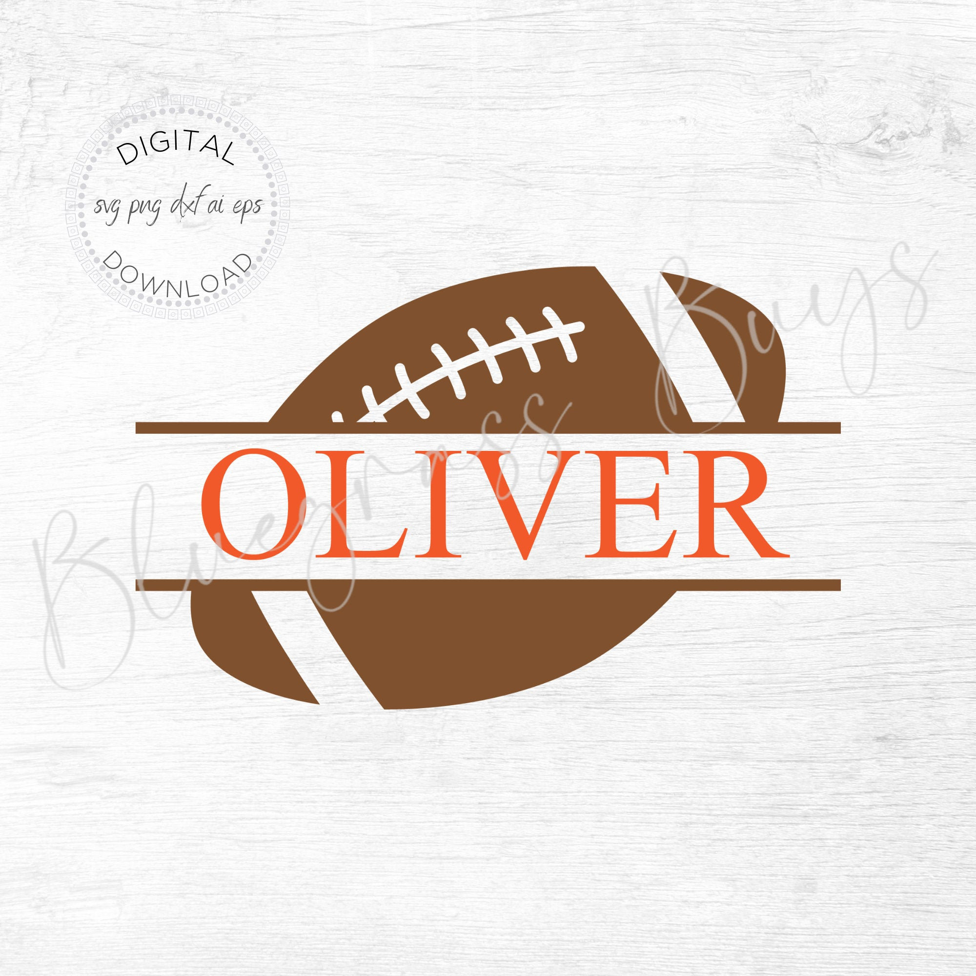 Football Monogram SVG Monogram Frame Football Name Frame | Etsy