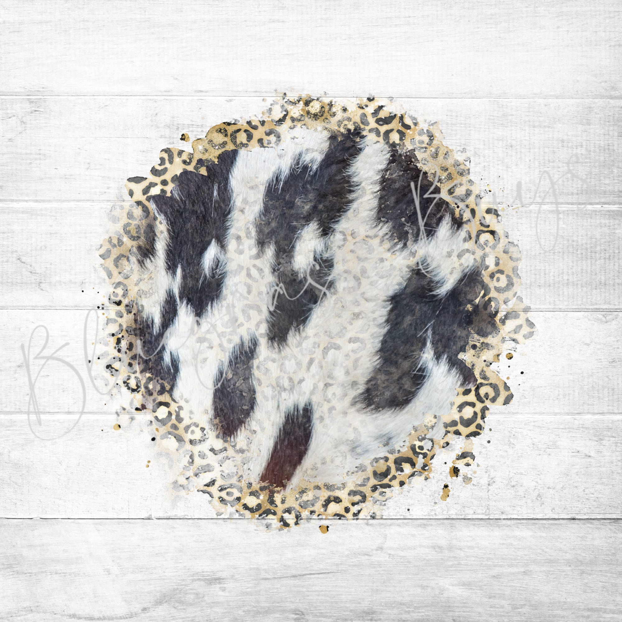 Leopard and Cowhide Background PNG Distressed Cow Print | Etsy