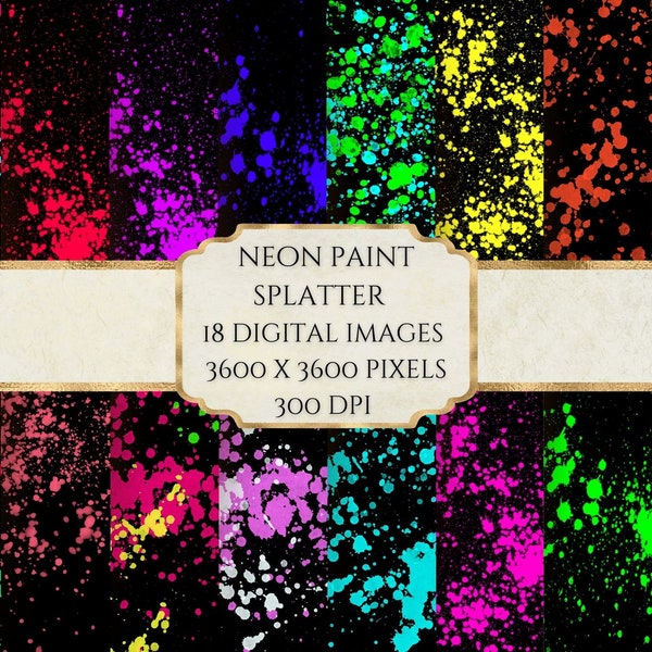 Neon Paint Splatter - Etsy