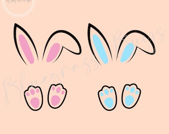 Easter Bunny Ears Svg Cute Bunny Foot Svg Rabbit Feet Svg - Etsy