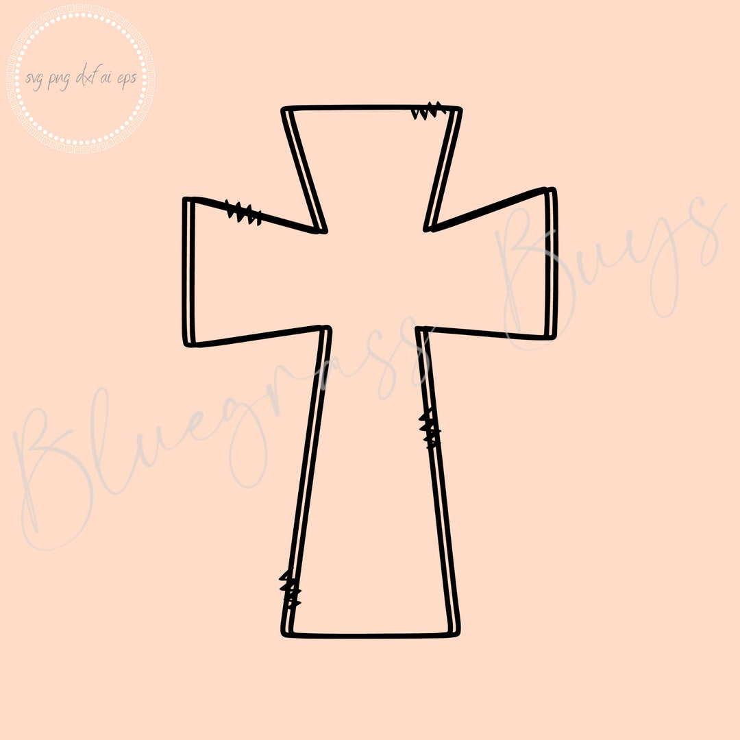 Doodle Cross SVG, Hand Drawn Cross, Digital Download, Cricut ...