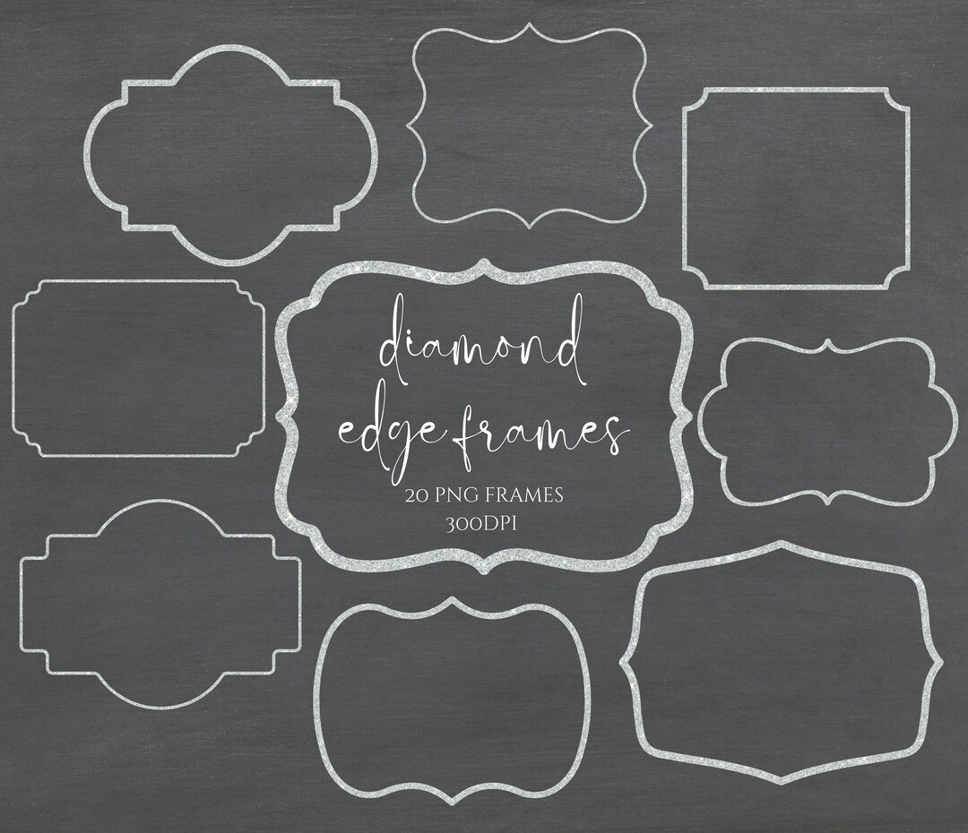 Diamond Frames, Frame Clipart, Vintage Border Frames PNG - Etsy