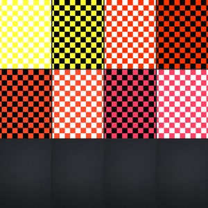 Neon Checkered Digital Paper, Neon Check Pattern, Printable Scrapbook ...