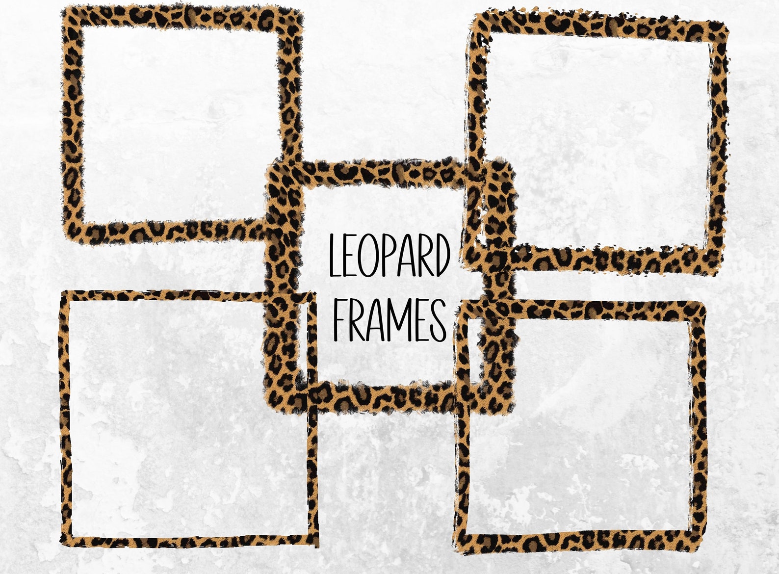 Distressed Leopard Frames PNG Grunge Leopard Background | Etsy