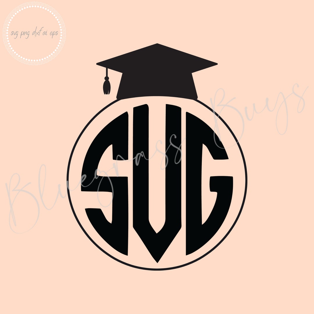 Graduation Frame SVG, Monogram Graduation Png, Graduation Hat SVG File ...