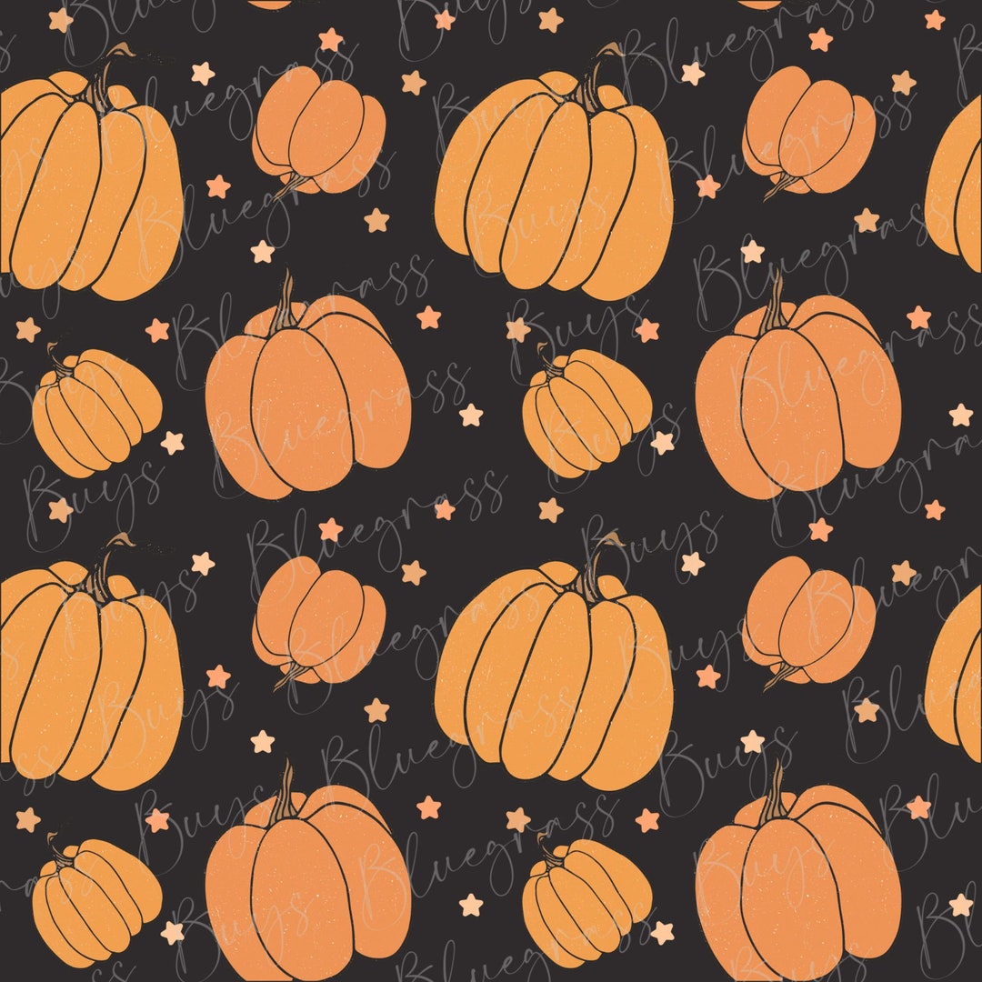 Pumpkin Seamless Pattern, Hand Drawn Pumpkin Background, Pumpkin ...