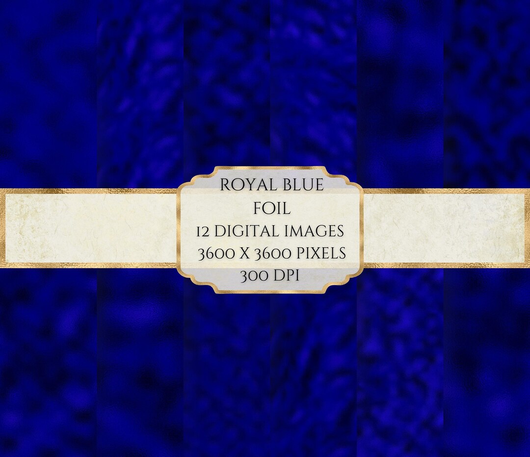 Royal Blue Foil Digital Paper, Metallic Texture, Foil Texture Paper ...