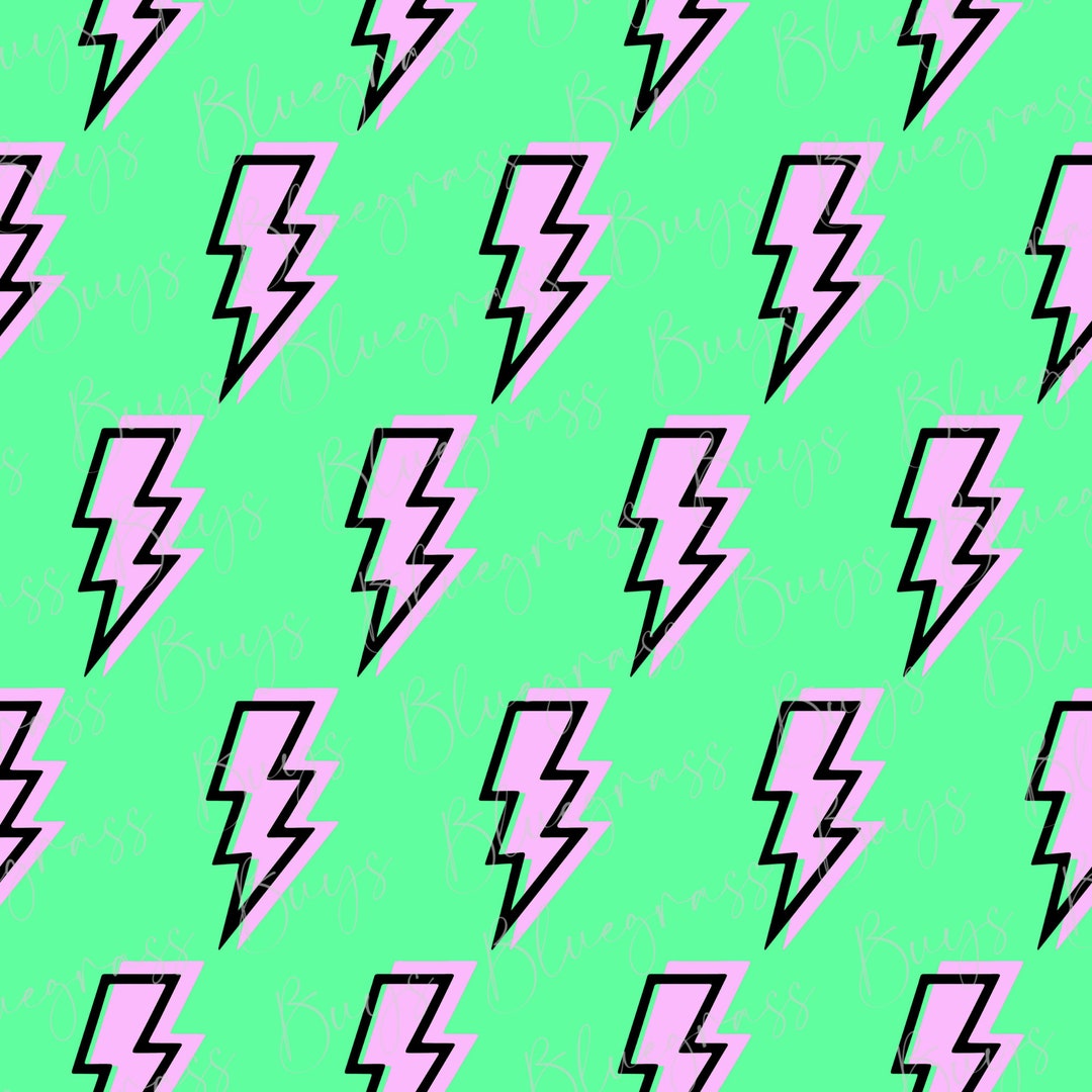 Lightning Bolt Seamless Pattern, 90's Lightning Bolt, Digital Seamless ...