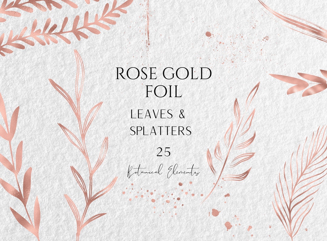 Rose Gold Foil Leaves PNG, Gold Botanical Elements, Leaf Clipart - Etsy