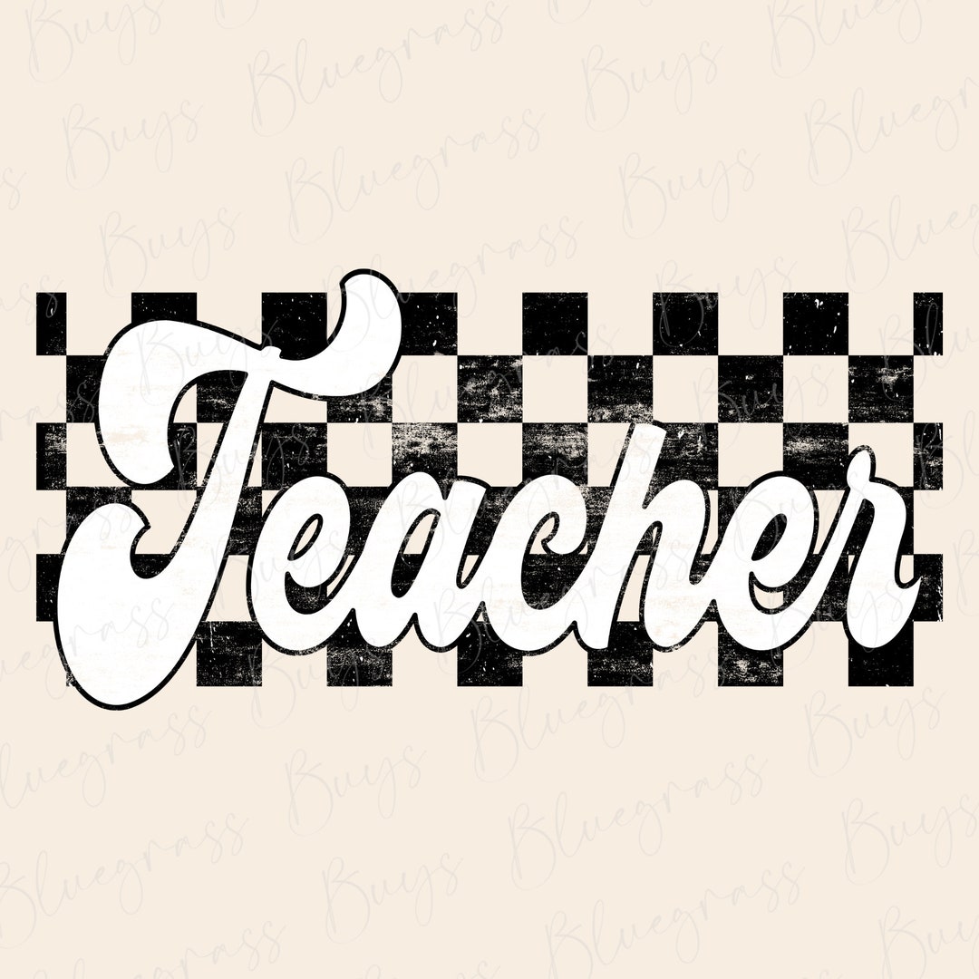 Retro Checkered Teacher PNG, Teacher Checkered, Teacher Shirt Design ...
