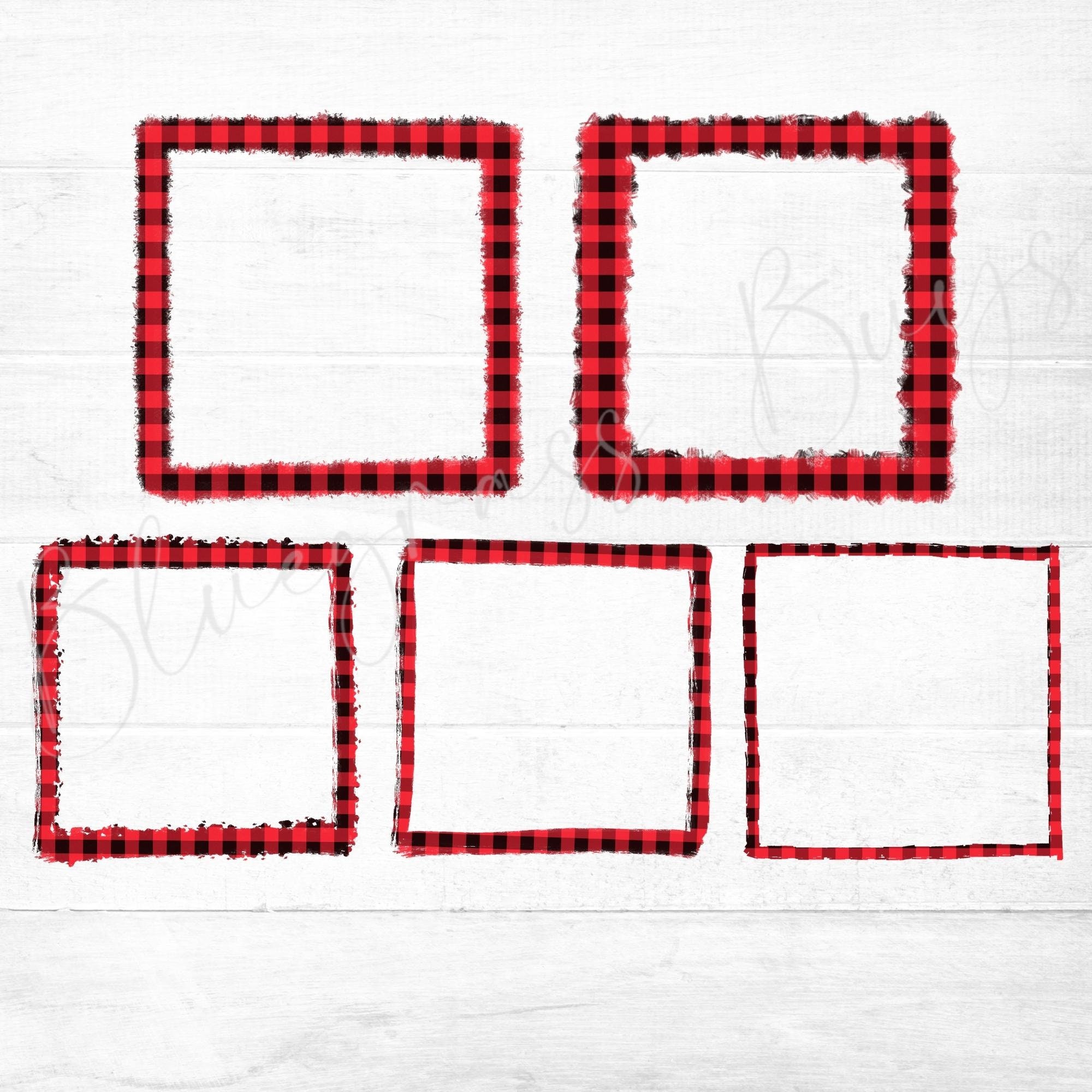 Distressed Red Buffalo Plaid Frames PNG Grunge Buffalo Plaid - Etsy
