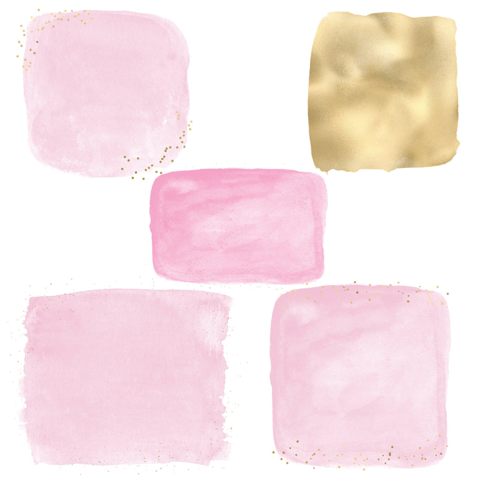 Blush and Gold Watercolor Elements Watercolor Clipart | Etsy