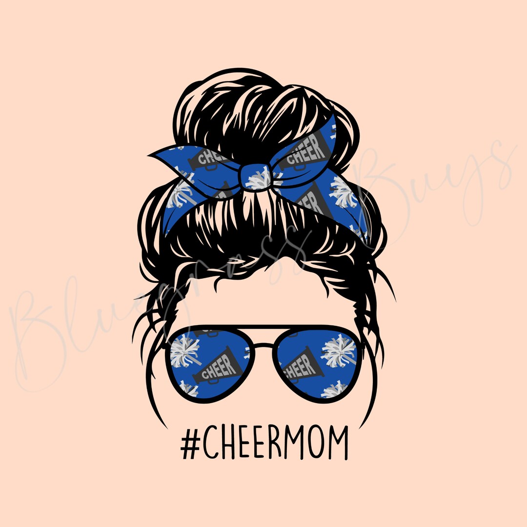 Messy Bun Mom Life Png, Cheer Mom Png, Cheerleading Clipart, Cheer Mom ...