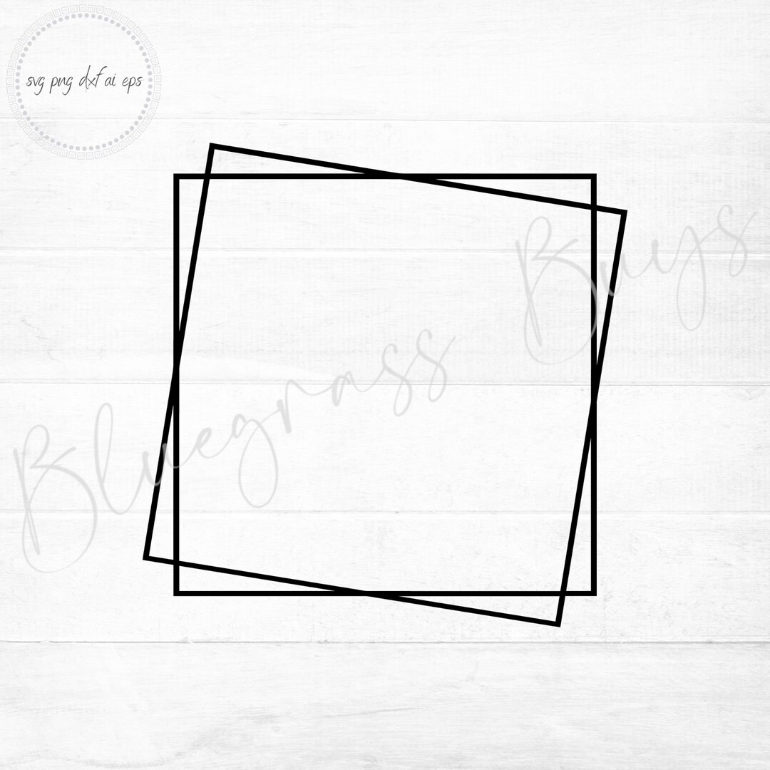 Double Square Frame SVG Square Border Frame SVG Geometric - Etsy