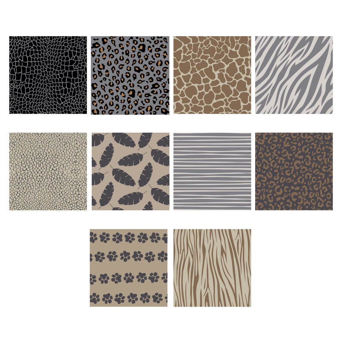 Neutral Safari Digital Paper Animal Print Paper Glitter - Etsy