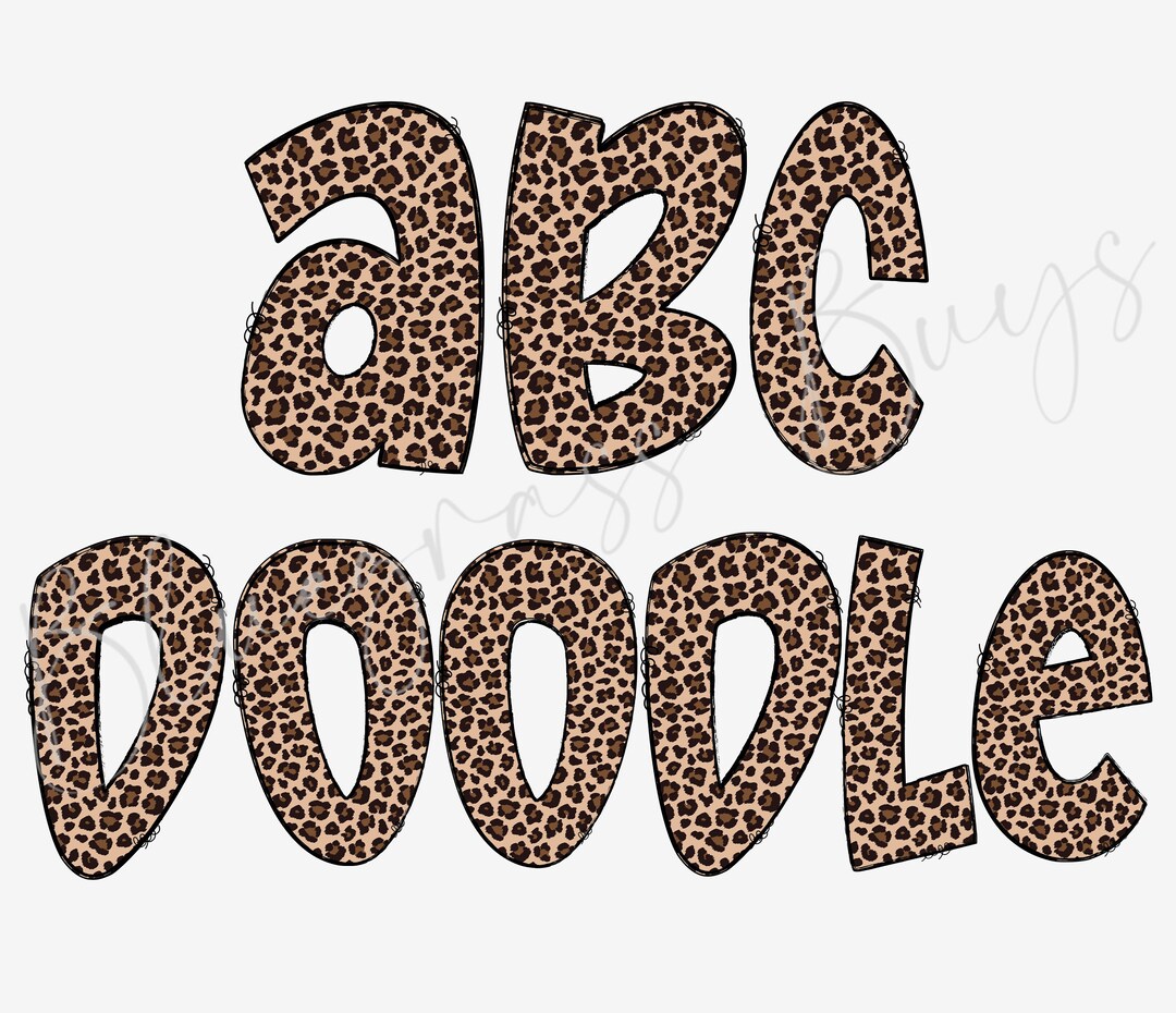 Leopard Alphabet Doodle Letters - PNG Doodle Alphabet - Sublimation ...