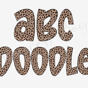 Leopard Alphabet Doodle Letters - PNG Doodle Alphabet - Sublimation ...