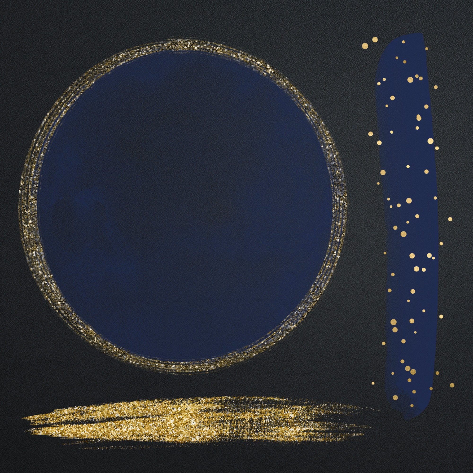 Navy and Gold Watercolor Elements Watercolor Clipart Frame - Etsy