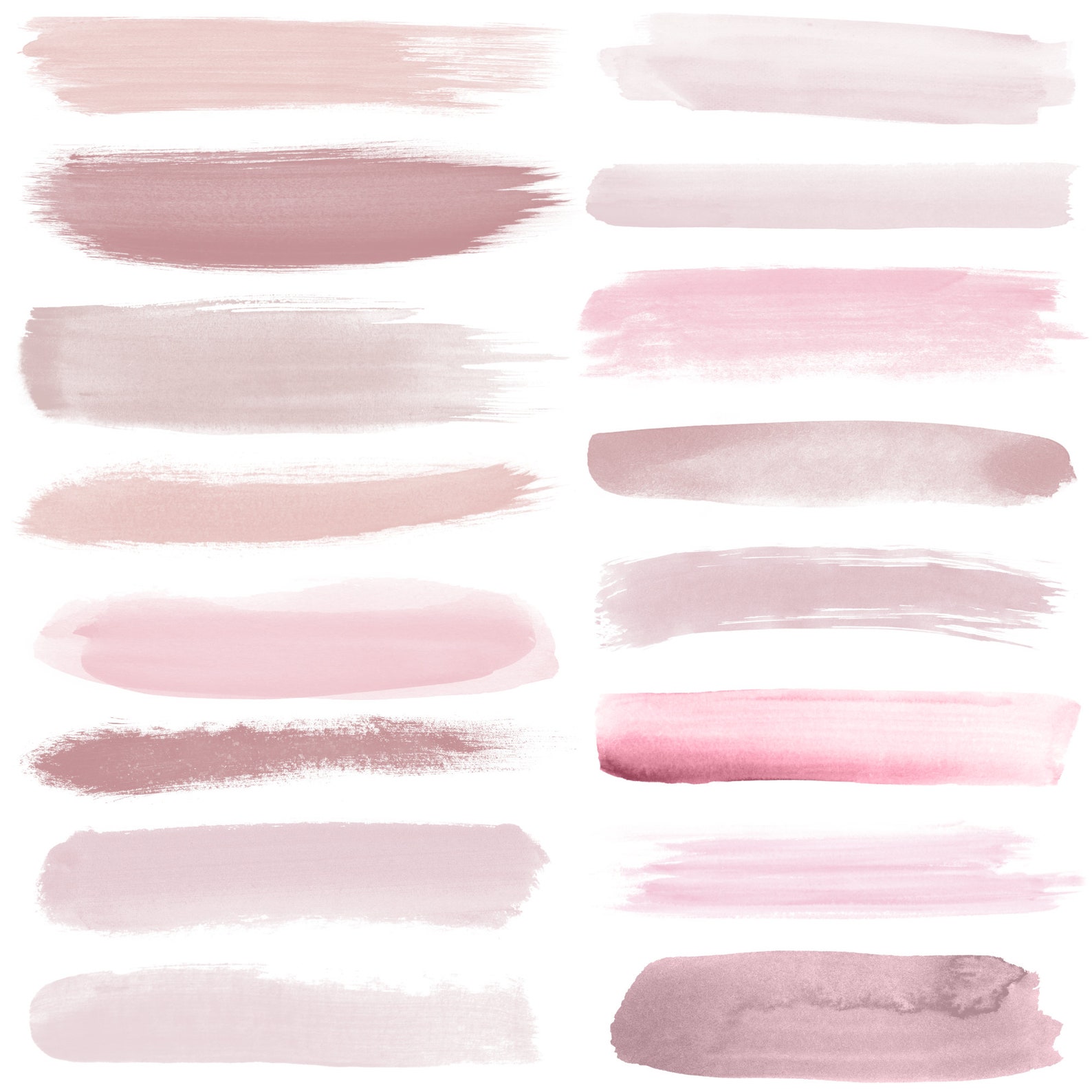 Blush Watercolor Brush Strokes Watercolor Clipart Paint | Etsy