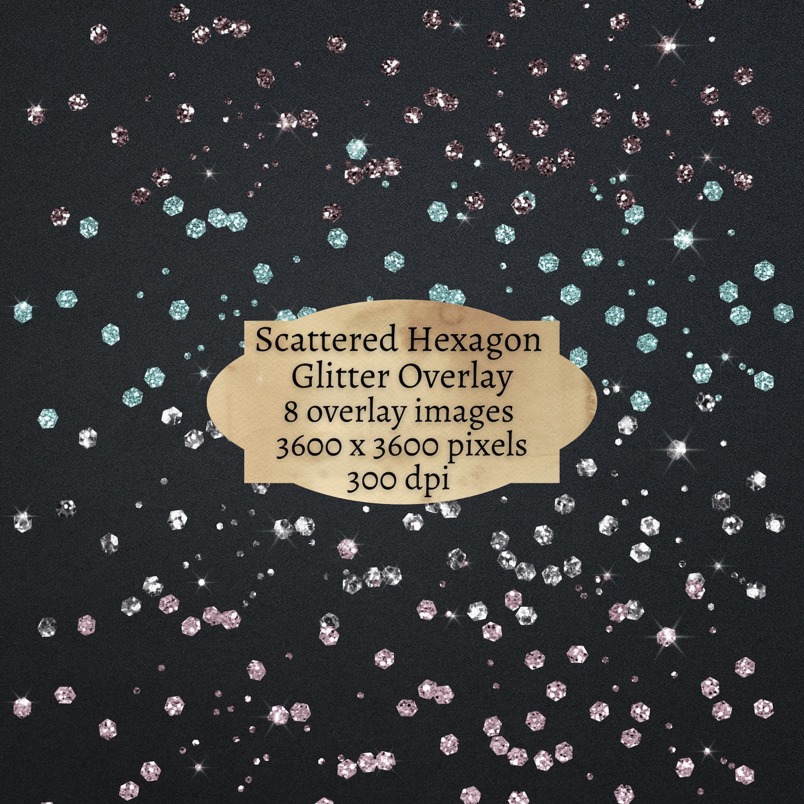 Scattered Hexagon Glitter Overlay Sparkle Overlay PNG - Etsy