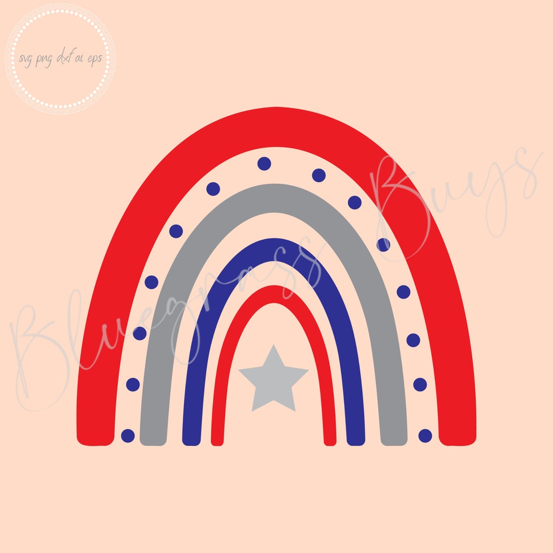 Patriotic Rainbow SVG, Rainbow Clipart, USA Rainbow Png, Digital ...