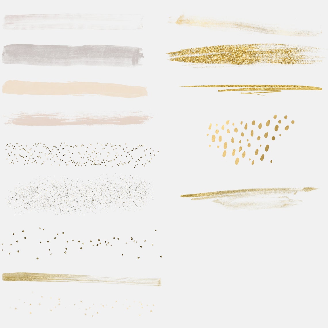 Neutral Watercolor Brush Strokes Watercolor Clipart Paint - Etsy