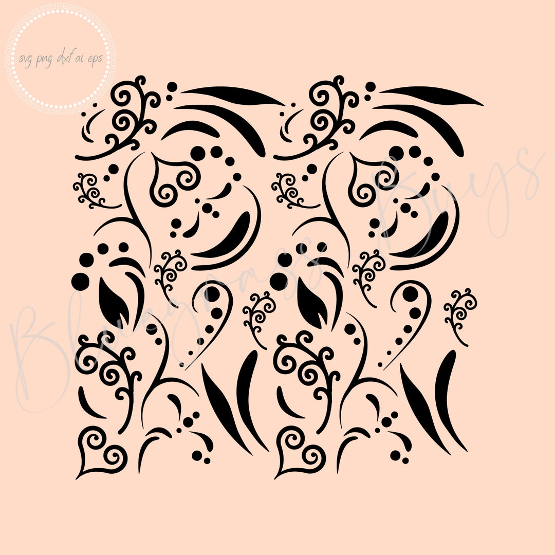 Decorative Pattern SVG, Floral Print Pattern Png, Digital Download ...