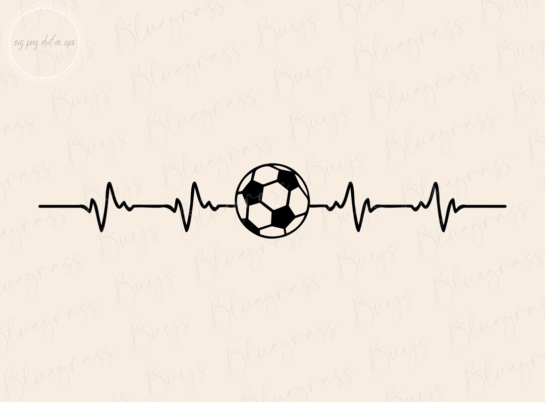 Soccer Heartbeat SVG, Soccer Cut File, Sports Clipart, EKG Heartbeat ...
